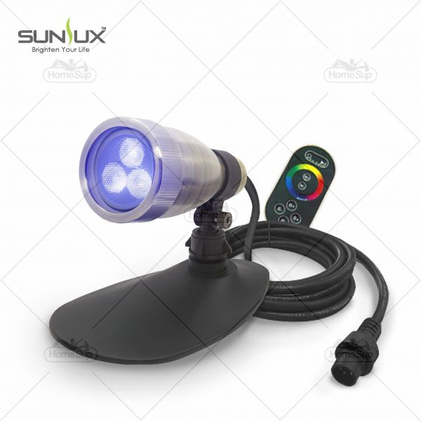 Sunlux RGB Outdoor Lighting K1203B-RGB IP68 Waterproof 9W Remote ...